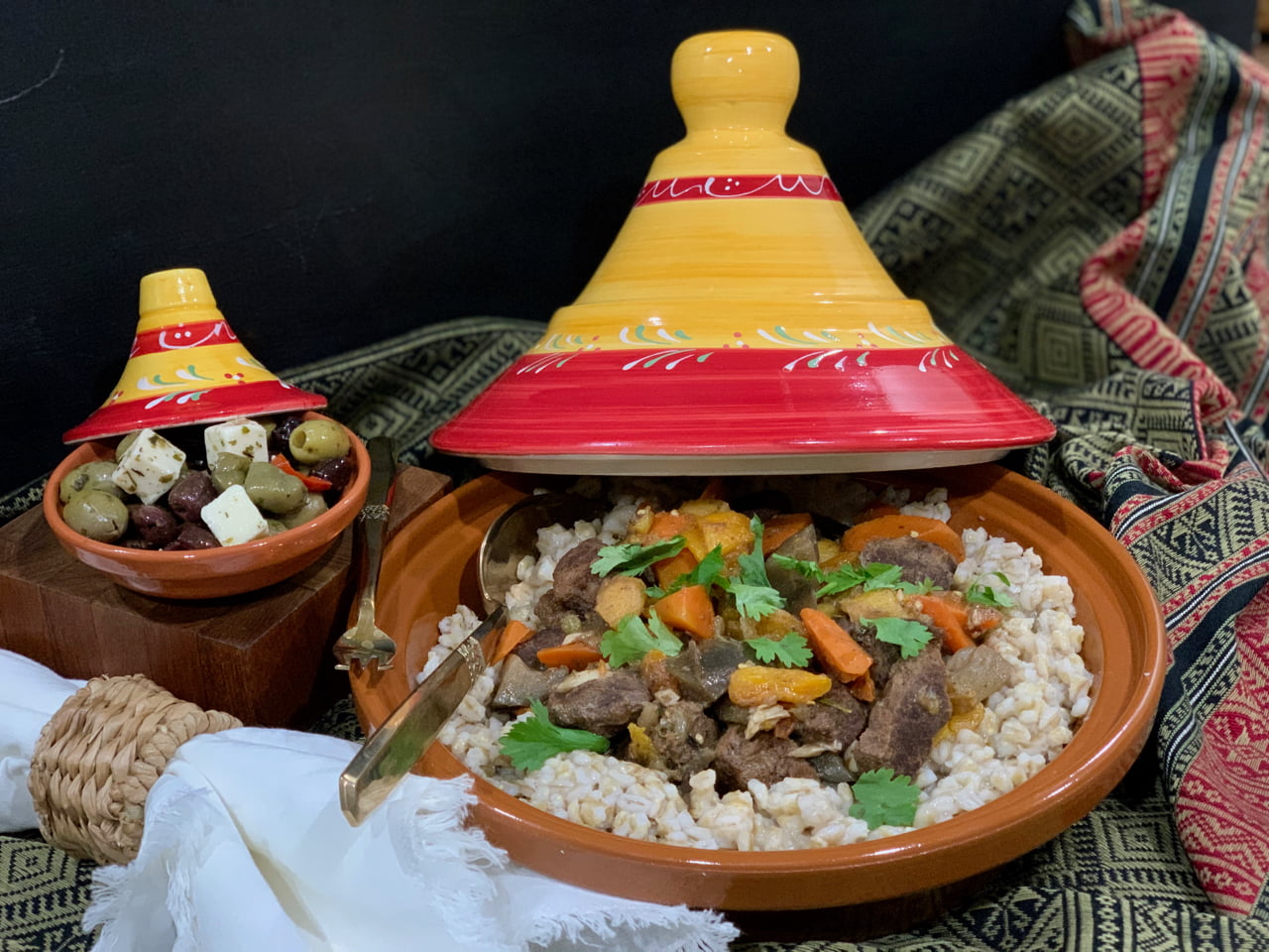 Mediterranean Tagine Lamb Stew With Exotic Spices And Apricots