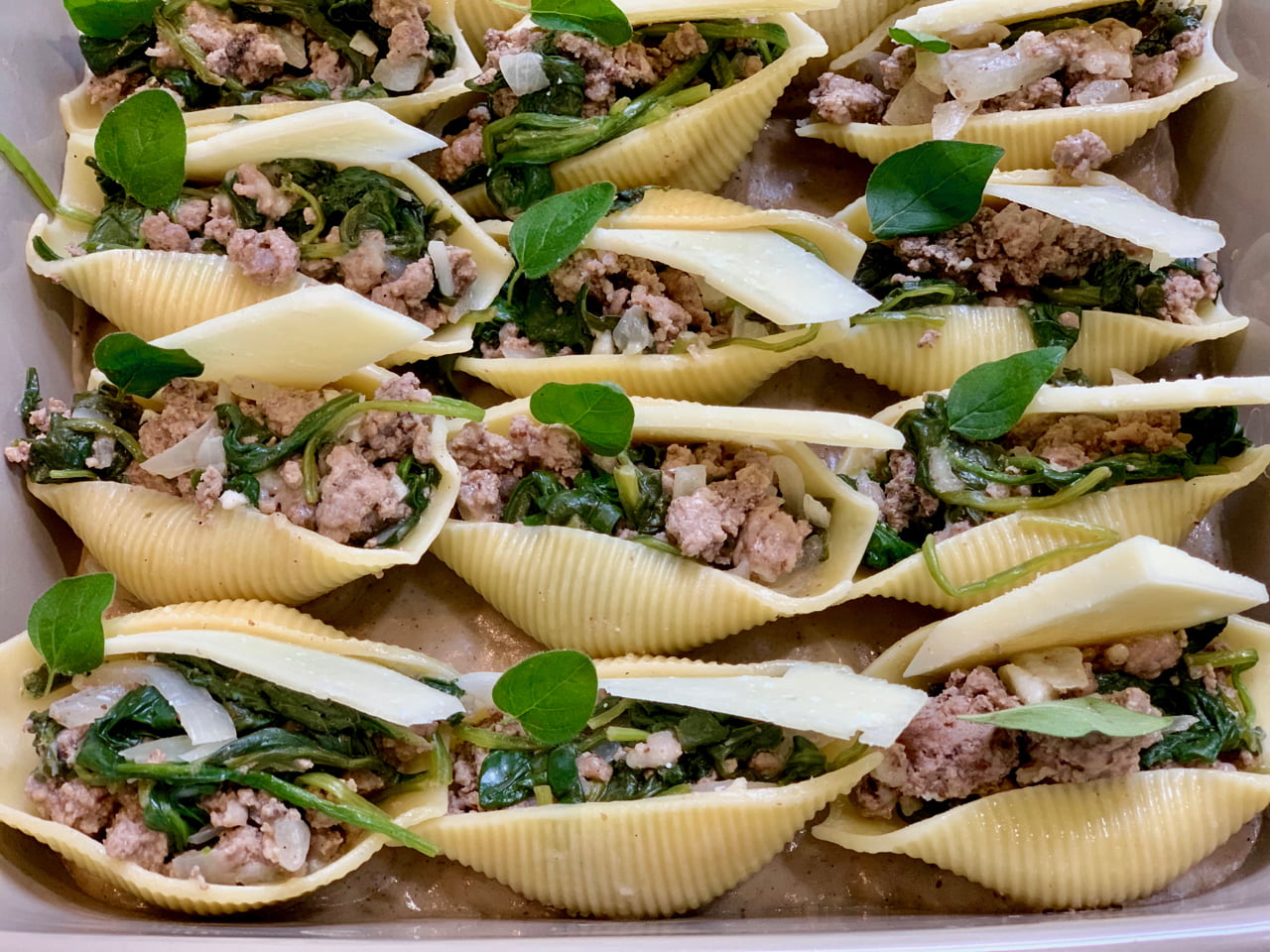 No Tomato Sauce Mediterranean Stuffed Shells