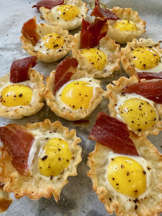Savory Quail Eggs And Bacon Tart Appetizers (with video)