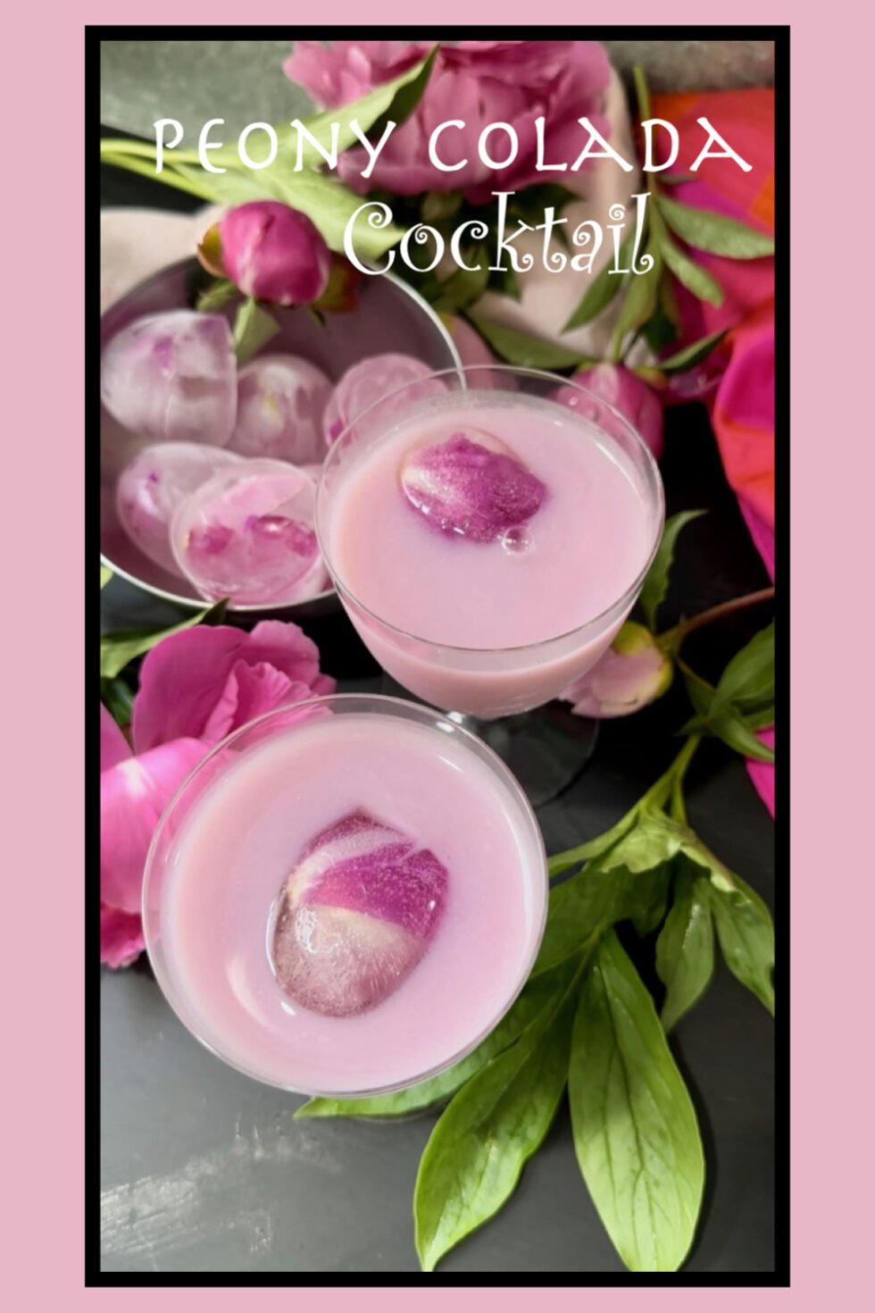 Pink Peony Colada Cocktail Recipe (with video)
