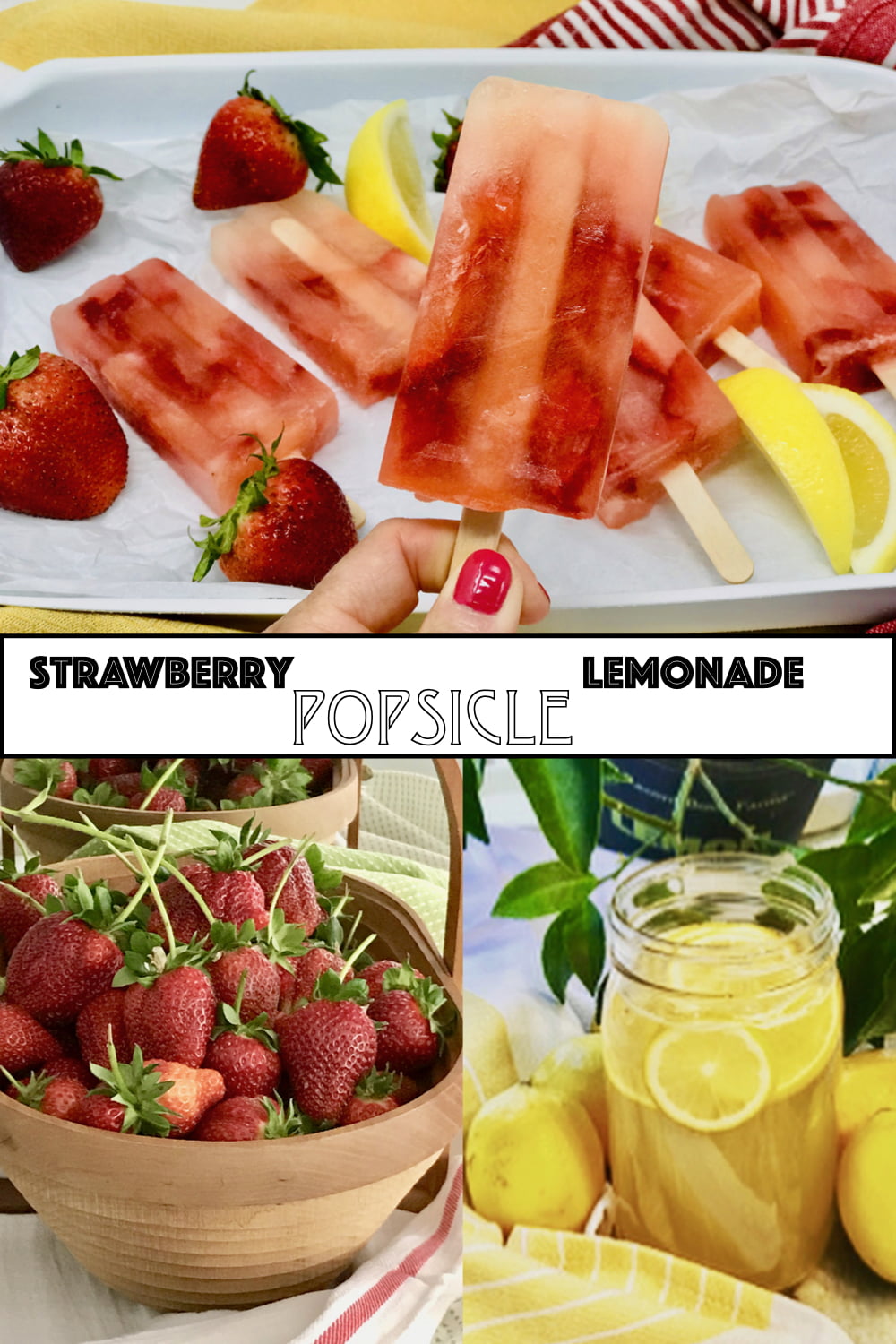 Easy Healthy Homemade Strawberry Lemonade Popsicles
